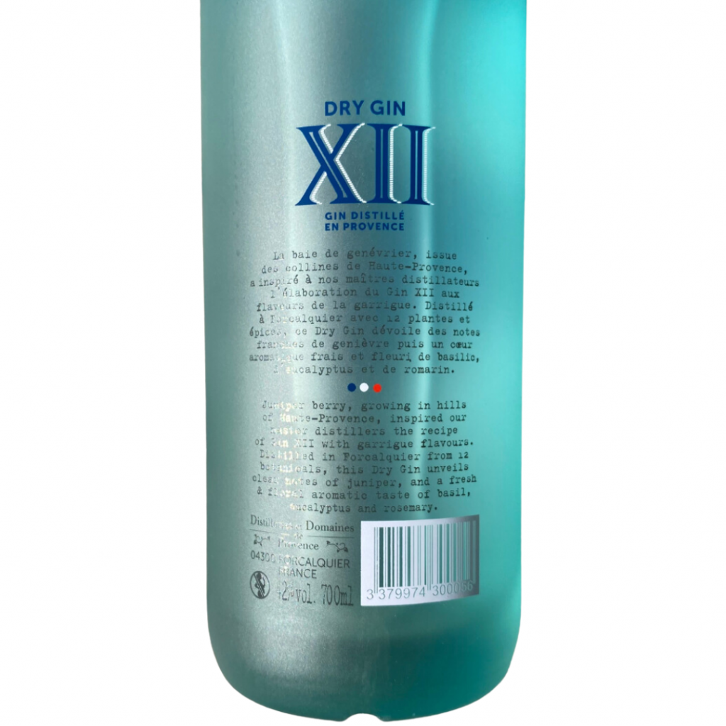 GIN XII, aux 12 plantes et épices - Olive et Raisin