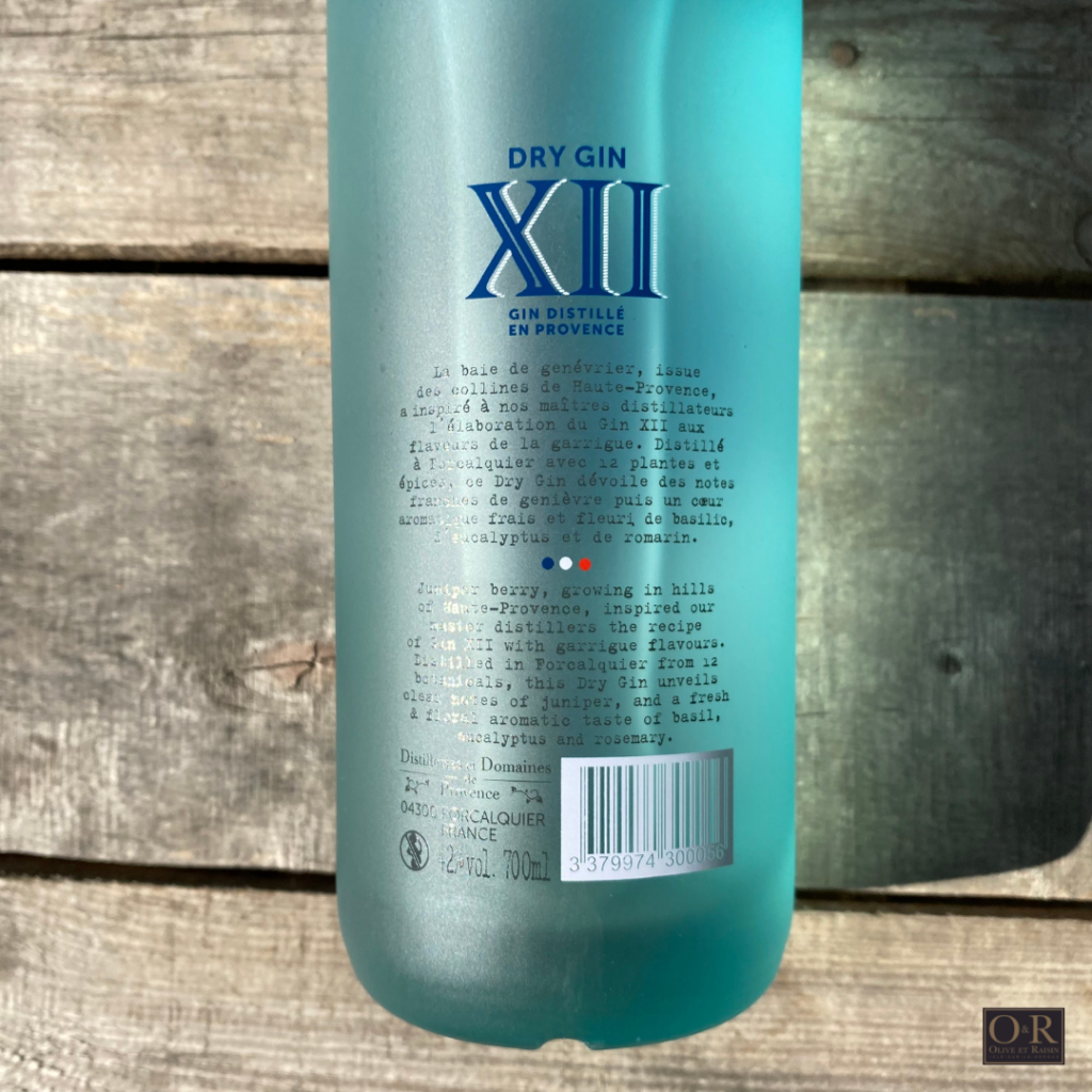 GIN XII, aux 12 plantes et épices - Olive et Raisin
